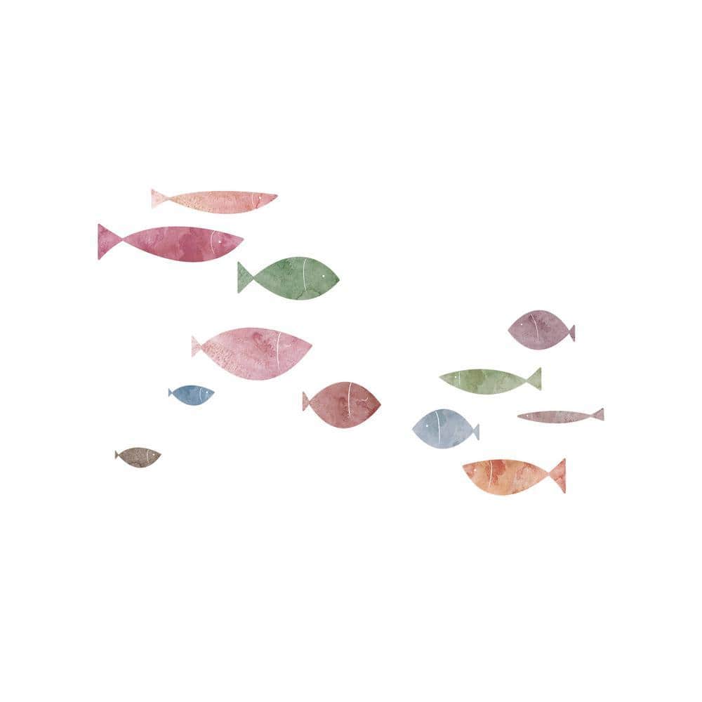 Sunset Medium School of Fish Vinyl Wall Stickers W1173-Vinyl ...
