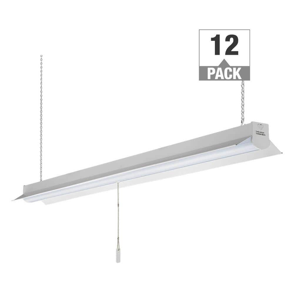 ETI LIGHTING 4 ft. 36W Plug-in Linkable Integrated LED White Shop Light ...