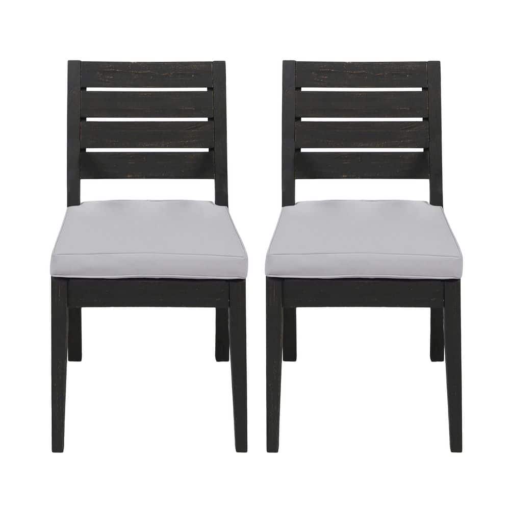 Weather resistant Acacia Wood Outdoor Dining Chair w/ Water-Resistant ...