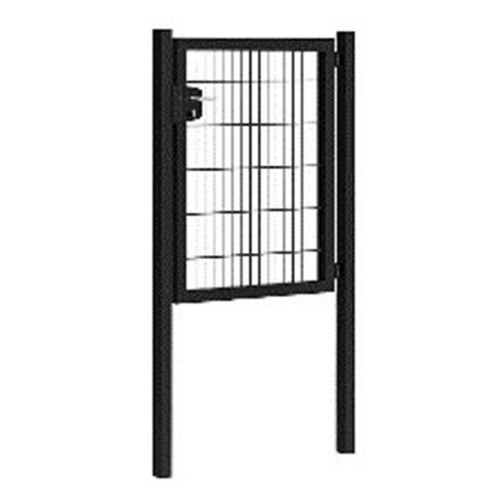 TARTER Professional 4 ft. x 4 ft. Black Steel Residential Fence Gate ...