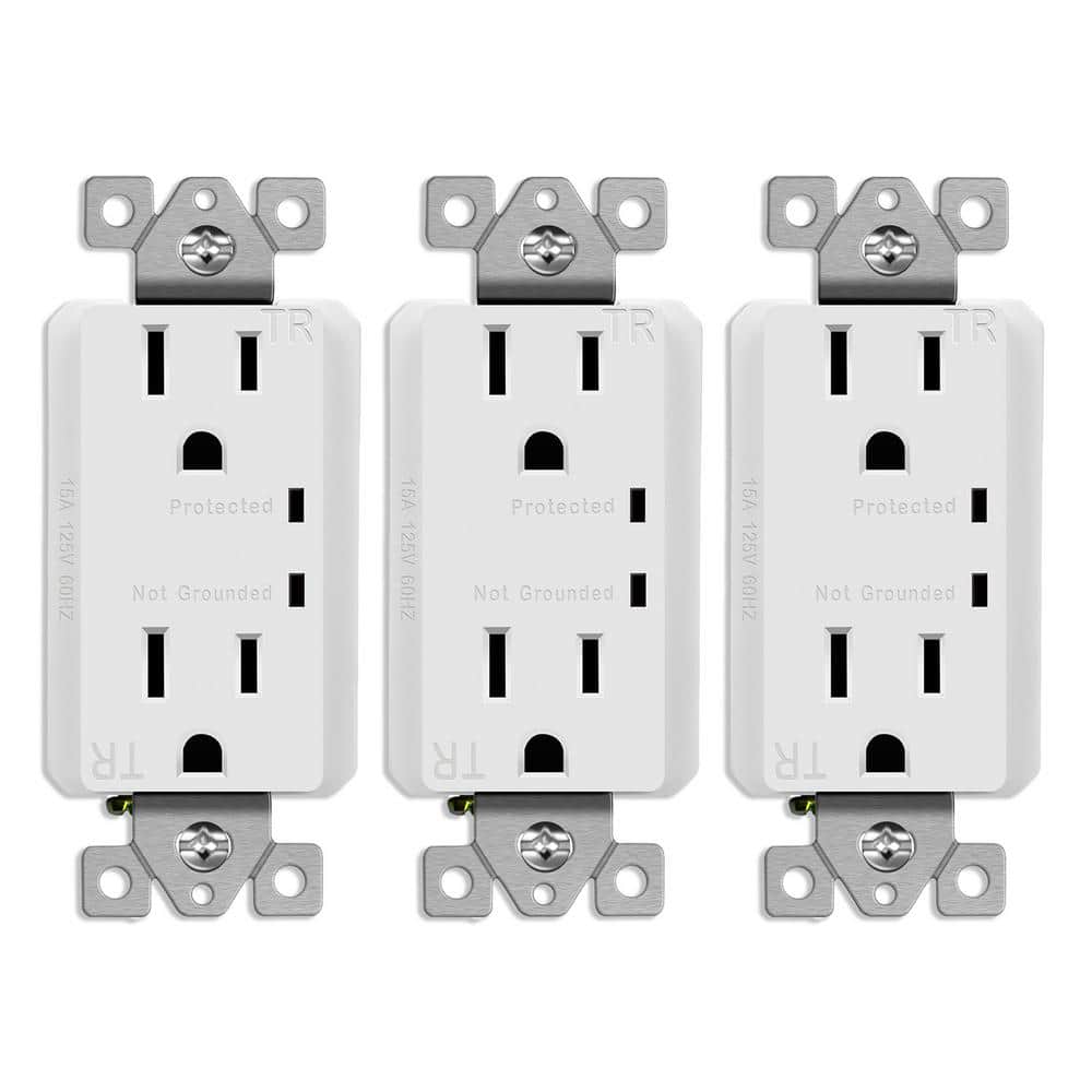 TOPGREENER 15-Amp 125-Volt Indoor Residential Decor Duplex Outlet with ...