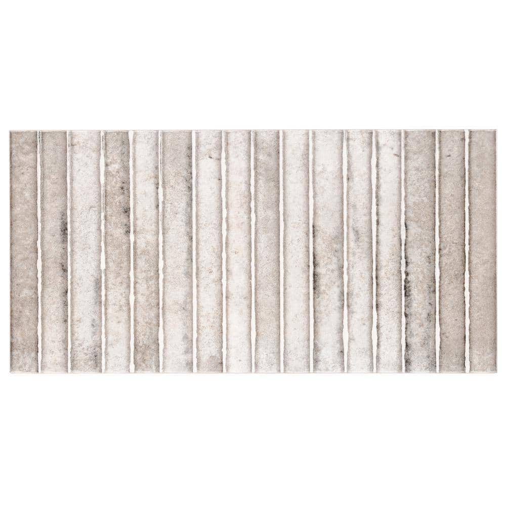 Ivy Hill Tile Mawr Gray 5.9 in. x 0.31 in. Polished Fluted Ceramic Wall ...