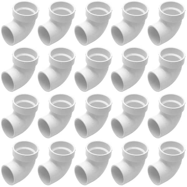 PLUMBFLEX 2 in. White PVC DWV Vent Street Elbow H x S, PVC Drain, Waste ...