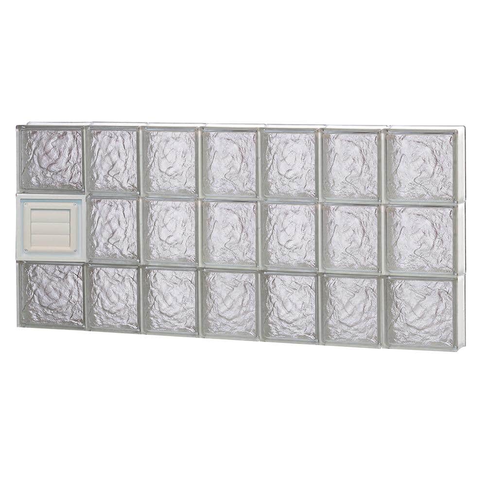 Clearly Secure 44.25 in. x 23.25 in. x 3.125 in. Frameless Ice Pattern ...