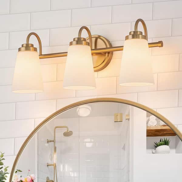 Reviews for KAISITE 17.3 in. 2-Light Brushed Gold Vanity Light with ...