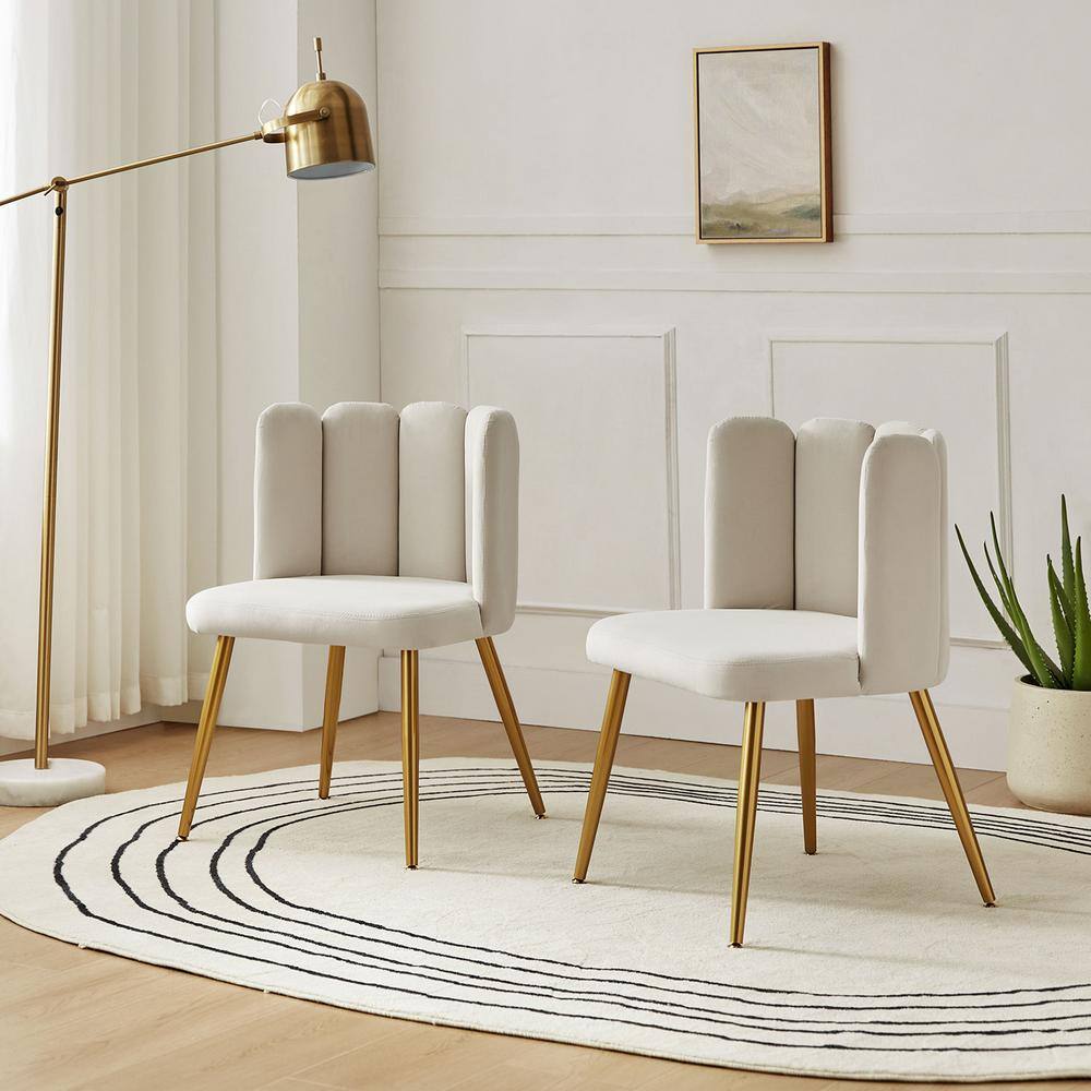 JAYDEN CREATION Elena Tan Contemporary Upholstered Side Chair with ...