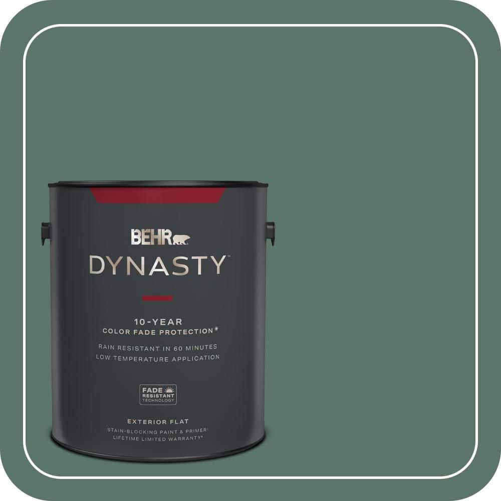 BEHR DYNASTY 1 gal. #S420-6 Pine Brook Flat Exterior Stain-Blocking ...
