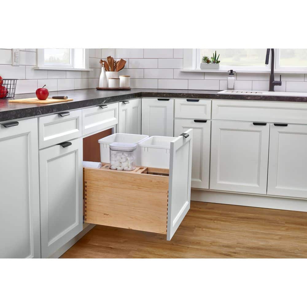 Rev-A-Shelf Wood Bottom Mount Pullout Waste/Trash Container with OXO ...