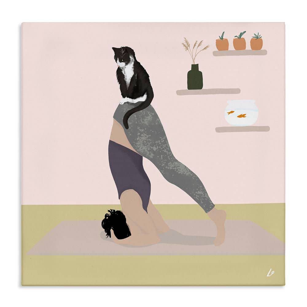 Stupell Industries Downward Cat Yoga Pose by Lydia Orange Unframed ...