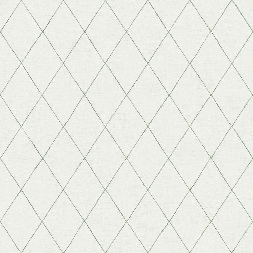A-Street Prints Rhombus Green Geometric Paper Strippable Roll (Covers ...