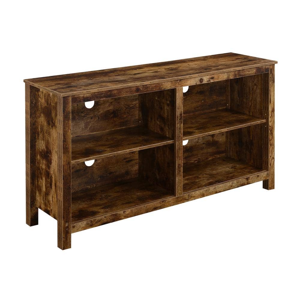 Convenience Concepts Montana Highboy Barnwood TV Stand with Shelves for ...