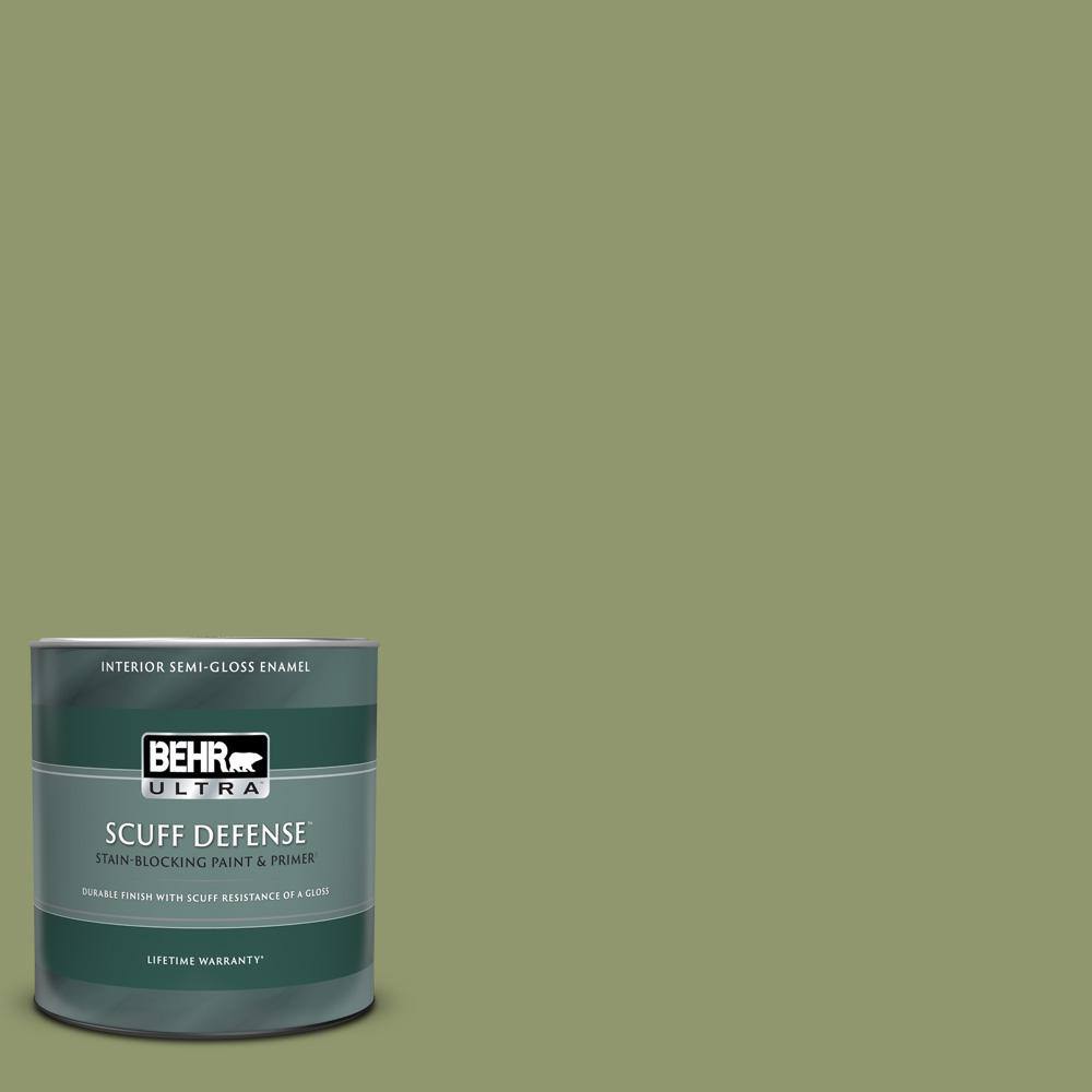 BEHR ULTRA 1 qt. #410F-5 Boston Fern Extra Durable Semi-Gloss Enamel ...