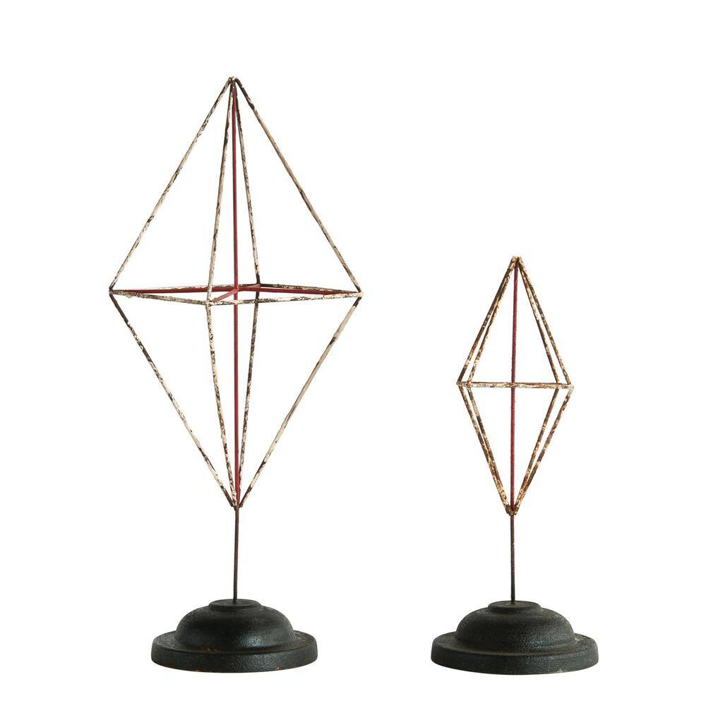 Storied Home Diamond Shaped Metal Figurine (Set of 2 Sizes) DF1761 ...