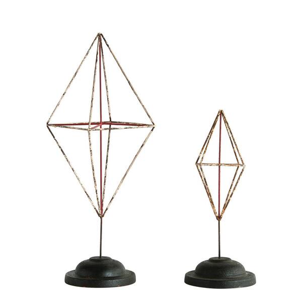 Storied Home Diamond Shaped Metal Figurine (Set of 2 Sizes) DF1761 ...