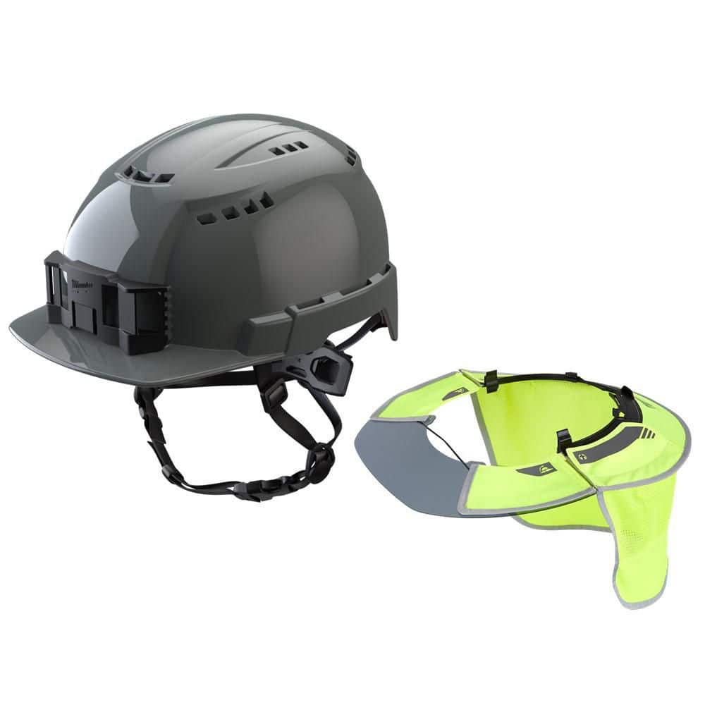 Milwaukee BOLT Gray Type 2 Front Brim Vented Safety Helmet W/Tinted ...