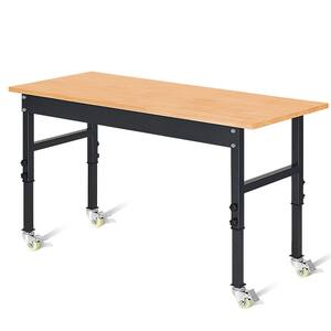 AirWire 60 in. W x 24 in. D Heavy-Duty Work Bench Adjustable Work Table ...