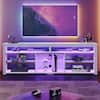 Bestier 71 in. White Marble Color TV Stand FIts TV's Up to 75 in. LED ...