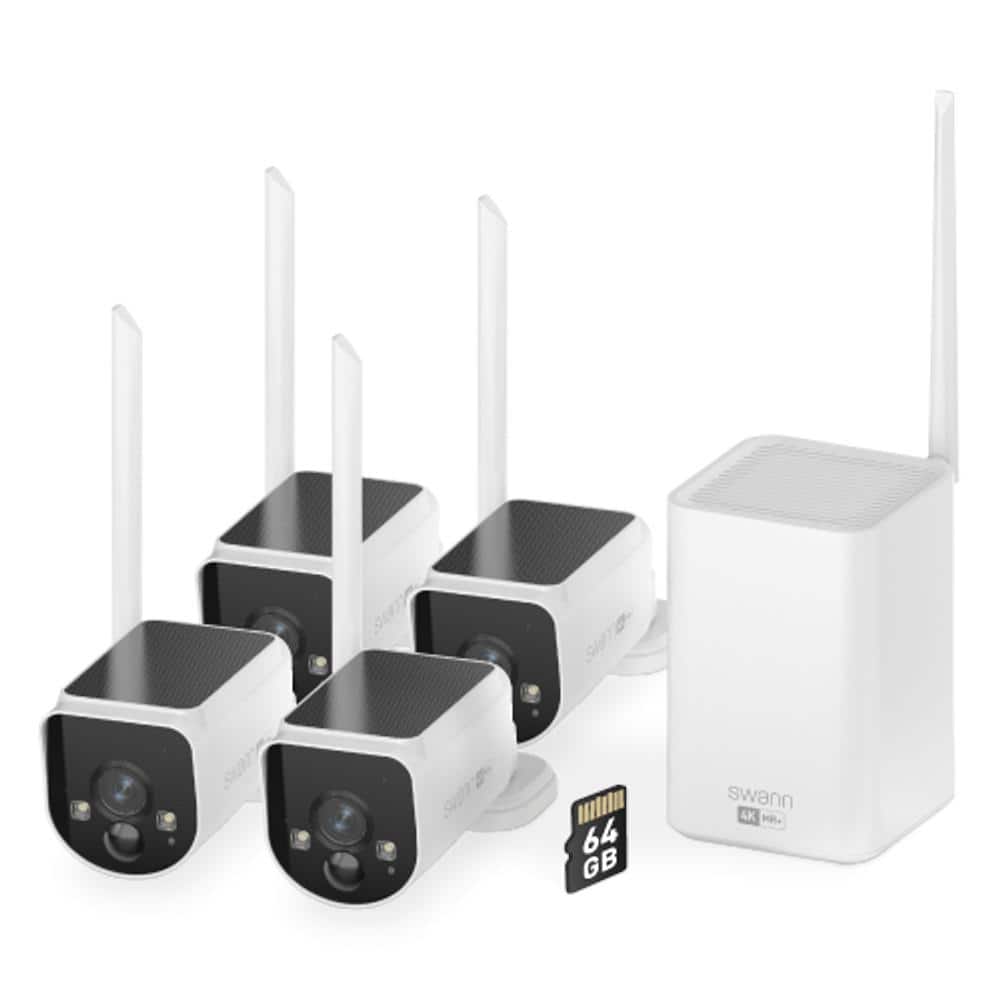 Swann MaxRanger4K Solar 4 Camera Security System with Longest Range ...