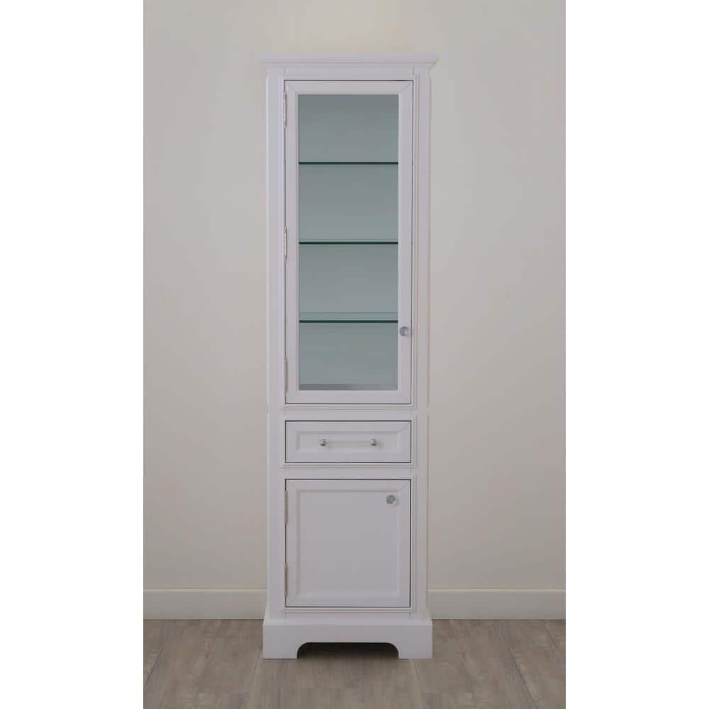 Water Creation Derby 21 in. W x 17 in. D x 72 in. H Free Standing Linen Cabinet in White DERBY LC W The Home Depot