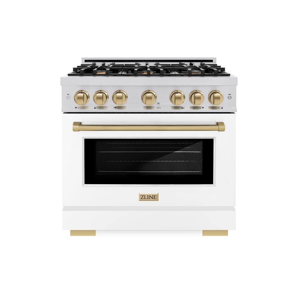 ZLINE Kitchen and Bath Select 36 in. 6-Burner Gas Range with Gas ...