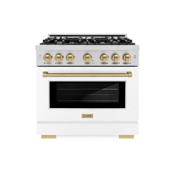 ZLINE Kitchen and Bath Select 36 in. 6-Burner Gas Range with Gas ...