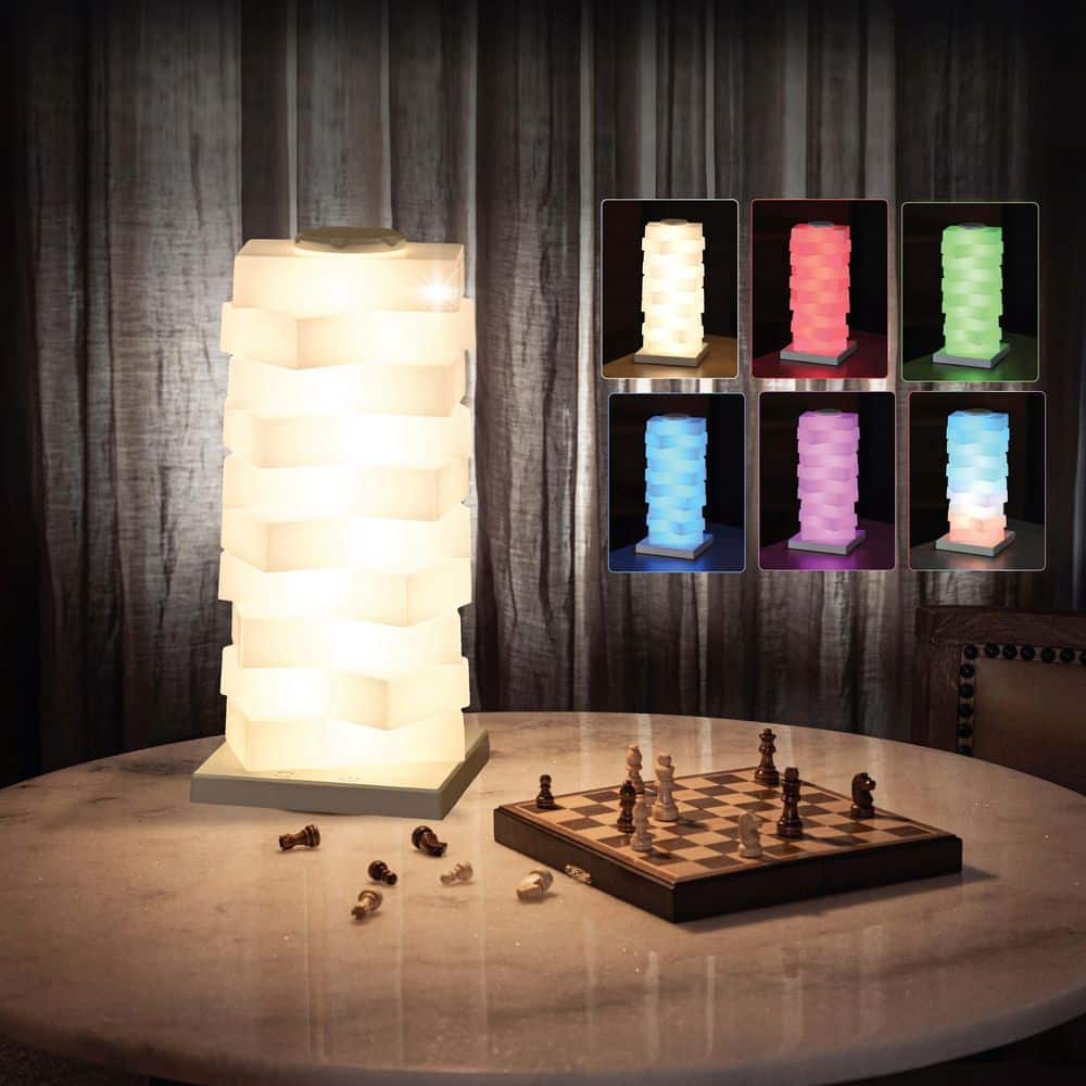Bell + Howell RGB 10 in. White Indoor Desk Lamp with Color Changing ...