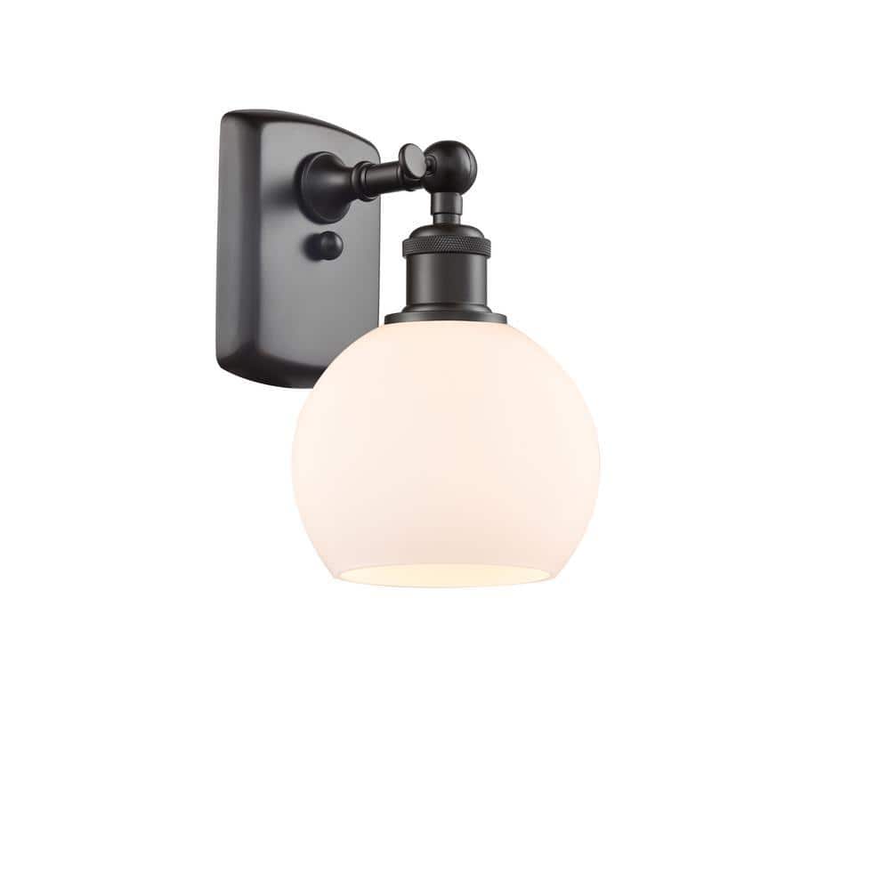 Innovations Athens 1-Light Oil Rubbed Bronze Wall Sconce with Matte ...