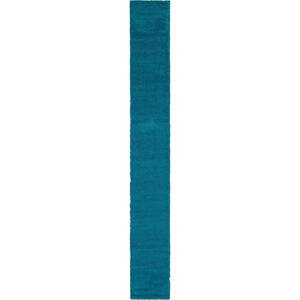 Unique Loom Solid Shag Periwinkle Blue 20 ft. Runner Rug 3140809 - The ...