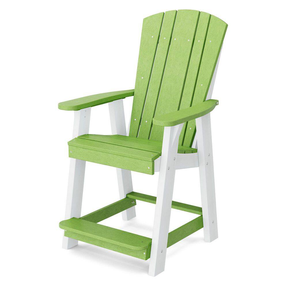 Wildridge Heritage Lime Green and White Plastic Outdoor Balcony Chair ...