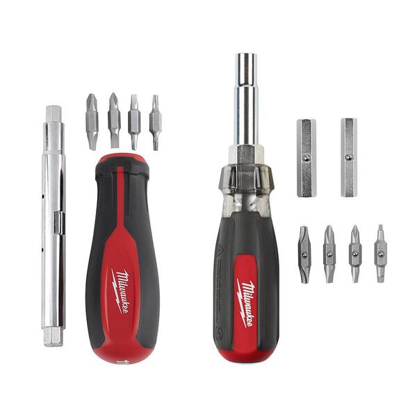 Milwaukee 13-in-1 Multi-Tip Cushion Grip Screwdriver with 11-in-1 Multi ...