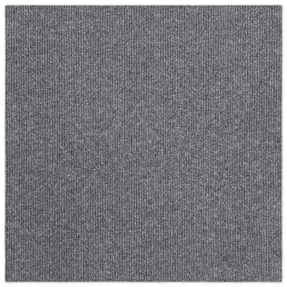 Asheville Rib Gray Residential 18 in. x 18 in. Peel and Stick Carpet ...