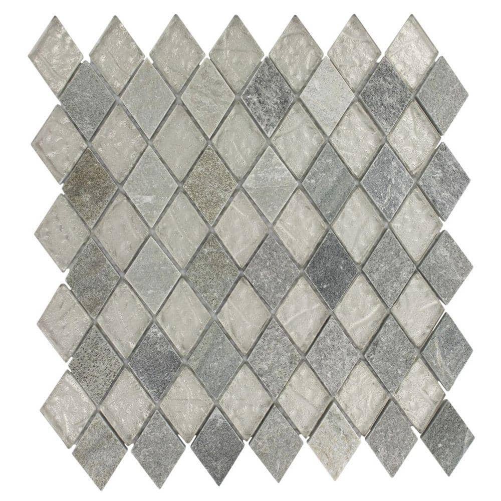 Ivy Hill Tile Tectonic Diamond Green Quartz Slate and White Gold 11 in ...