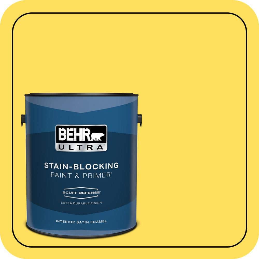 BEHR ULTRA 1 gal. #380B-5 Neon Light Extra Durable Satin Enamel ...
