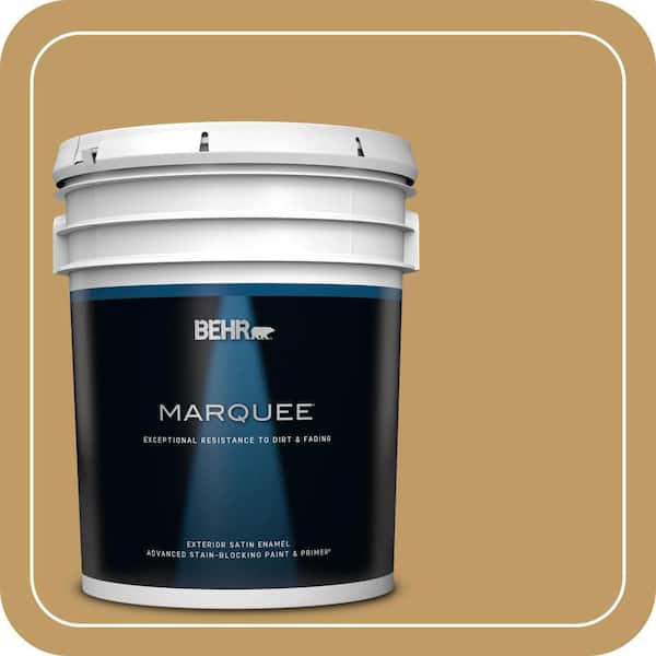 BEHR MARQUEE 5 gal. #340F-6 Mojave Gold Satin Enamel Exterior Paint ...