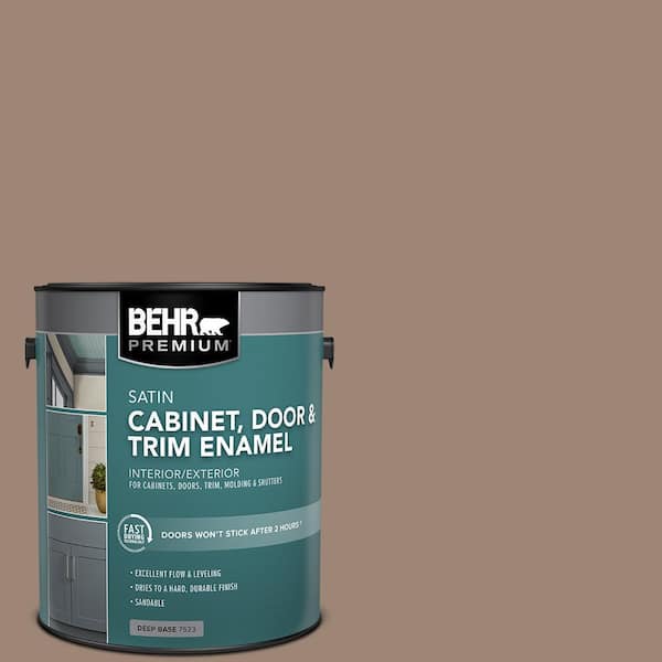 BEHR PREMIUM 1 gal. #PPU5-16 Earthnut Satin Enamel Interior/Exterior ...