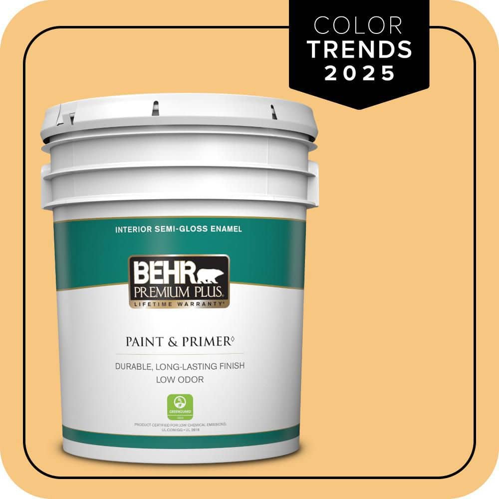 BEHR PREMIUM PLUS 5 gal. #PPU6-07 Jackfruit Semi-Gloss Enamel Low Odor ...