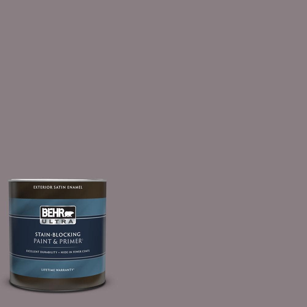 BEHR ULTRA 1 qt. #N570-4 Classy Plum Satin Enamel Exterior Paint ...