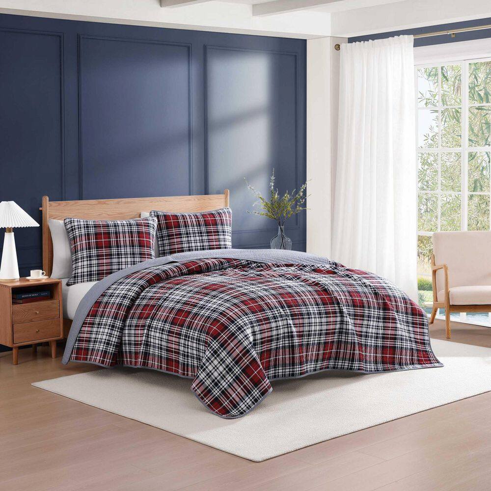 Tommy Hilfiger Collegiate Tartan 3-Piece White/Red/Navy Blue Cotton ...