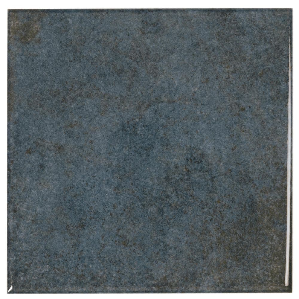 Apollo Tile Zahara 6 in. x 6 in. Glossy Slate Blue Porcelain Zellige ...