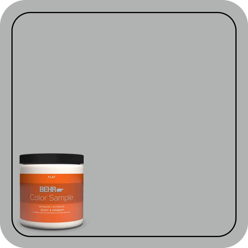 BEHR PREMIUM PLUS 8 oz. #PPU26-08 Silverstone Flat Interior/Exterior ...