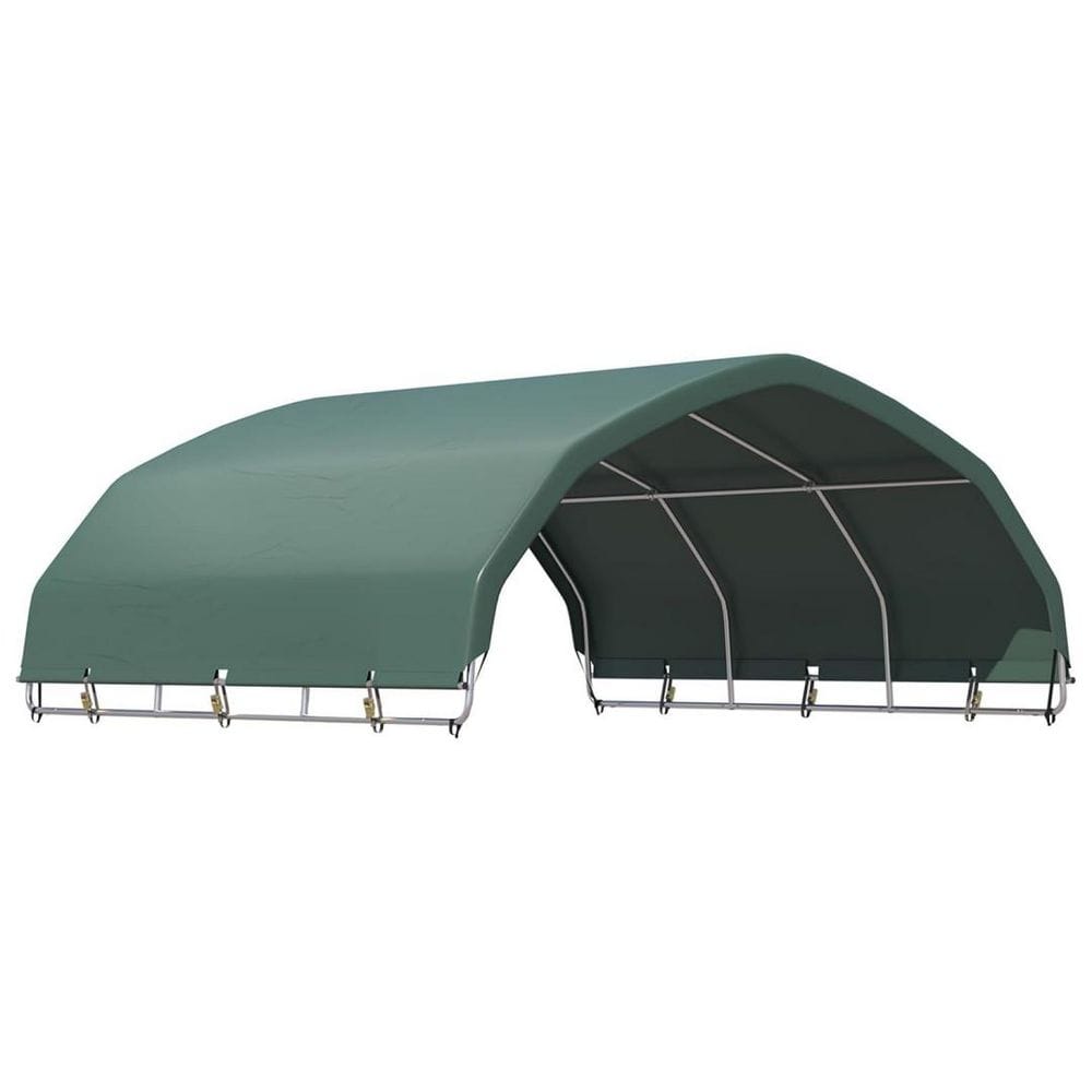 DSNAPE RanchPro 12 ft. x 12 ft. Forest Green Heavy-Duty Round Livestock ...