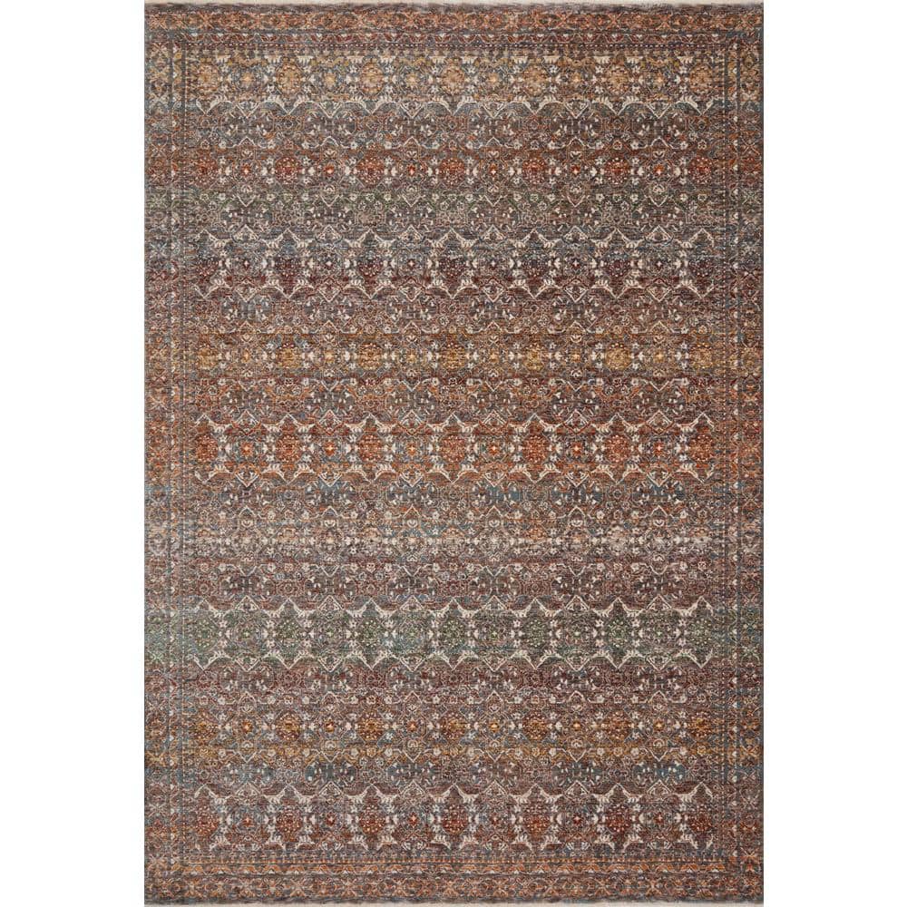 Loloi Lourdes Stone/Multi 5 ft. 3 in. x 7 ft. 9 in. Distressed Oriental ...