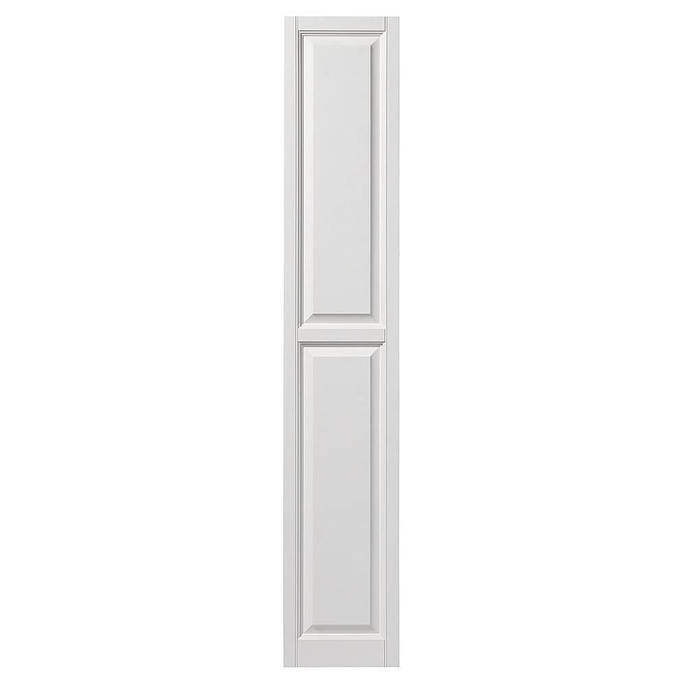 Ply Gem 15 in. x 71 in. Raised Panel Polypropylene Shutters Pair in White-VINRP1571 11 - The ...