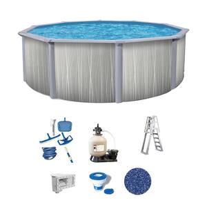 AQUARIAN Phoenix 24 ft. x 52 in. Round 52 in. Hard Side Pool with Pump ...