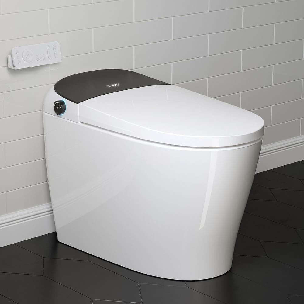 Reviews for HOROW Tankless Elongated Bidet Toilet 1.27 GPF in White ...