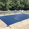 Water Warden 16 ft. x 32 ft. Rectangle Blue Mesh In-Ground Safety Pool ...