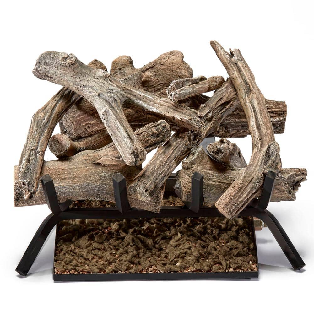 Bluegrass Living 18 in. Drift Wood Vented Natural Gas Fireplace Log Set ...