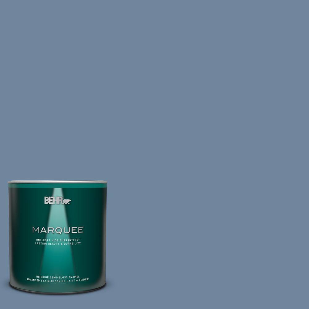 BEHR MARQUEE 1 qt. #S520-5 Thundercloud One-Coat Hide Semi-Gloss Enamel ...