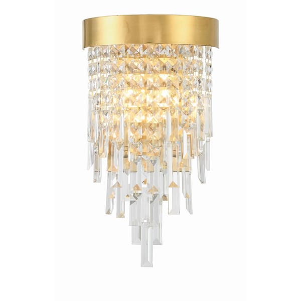 Crystorama Winfield 2-Light Antique Gold Wall Mount WIN-212-GA-CL-MWP ...