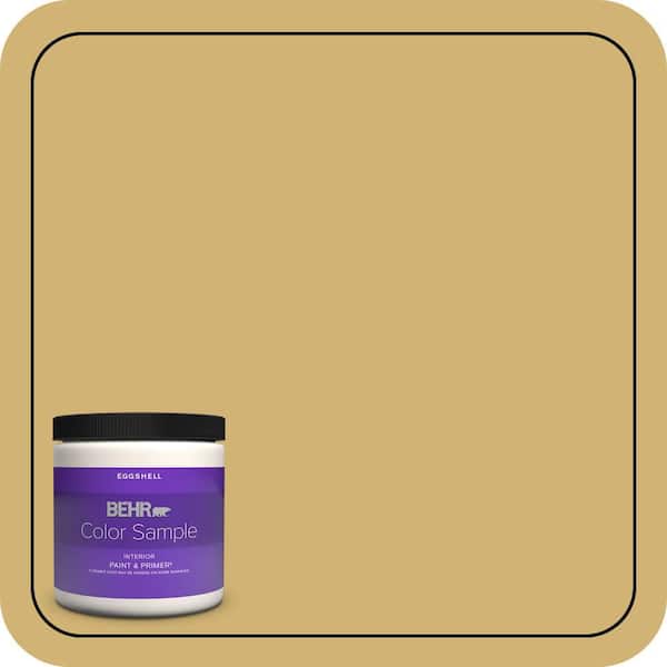 BEHR PREMIUM PLUS 8 oz. #M320-5 Dried Chamomile Eggshell Enamel ...